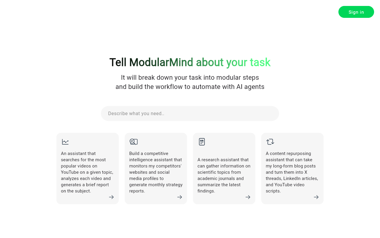 ModularMind: No-Code AI Builder - AI导航 - 猫目