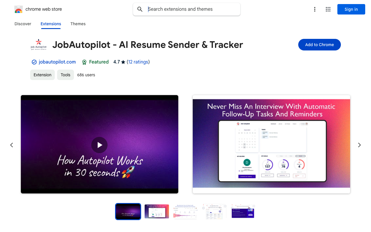 JobAutopilot - AI Resume Sender & Tracker - AI导航 - 猫目