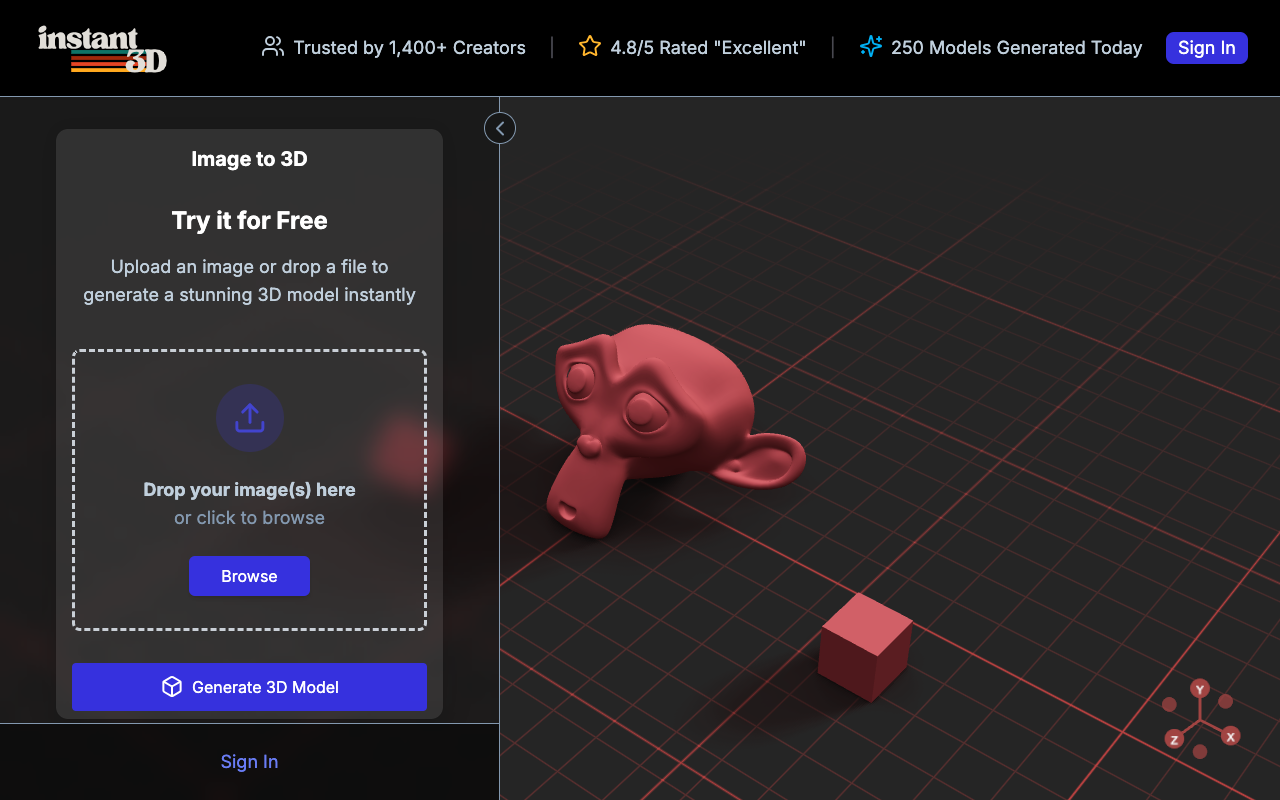 Instant3d.ai - AI导航 - 猫目
