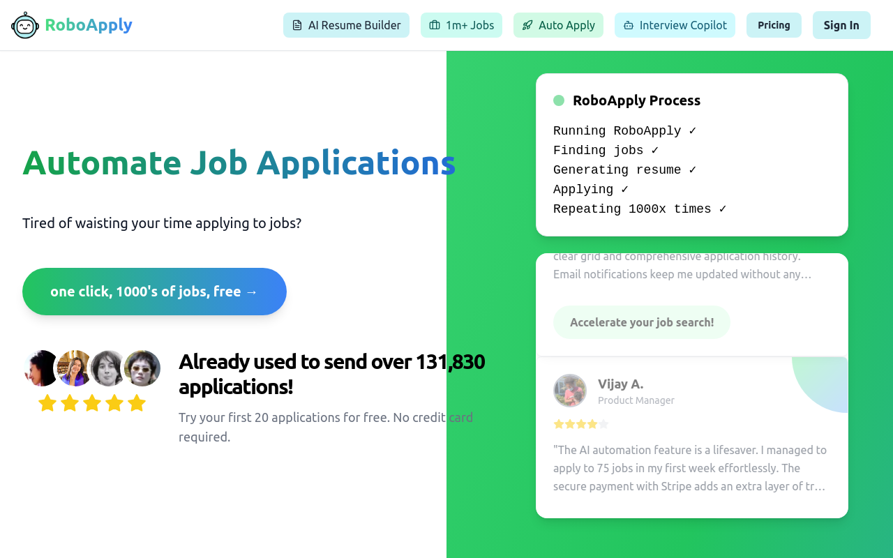 RoboApply.ai - AI导航 - 猫目
