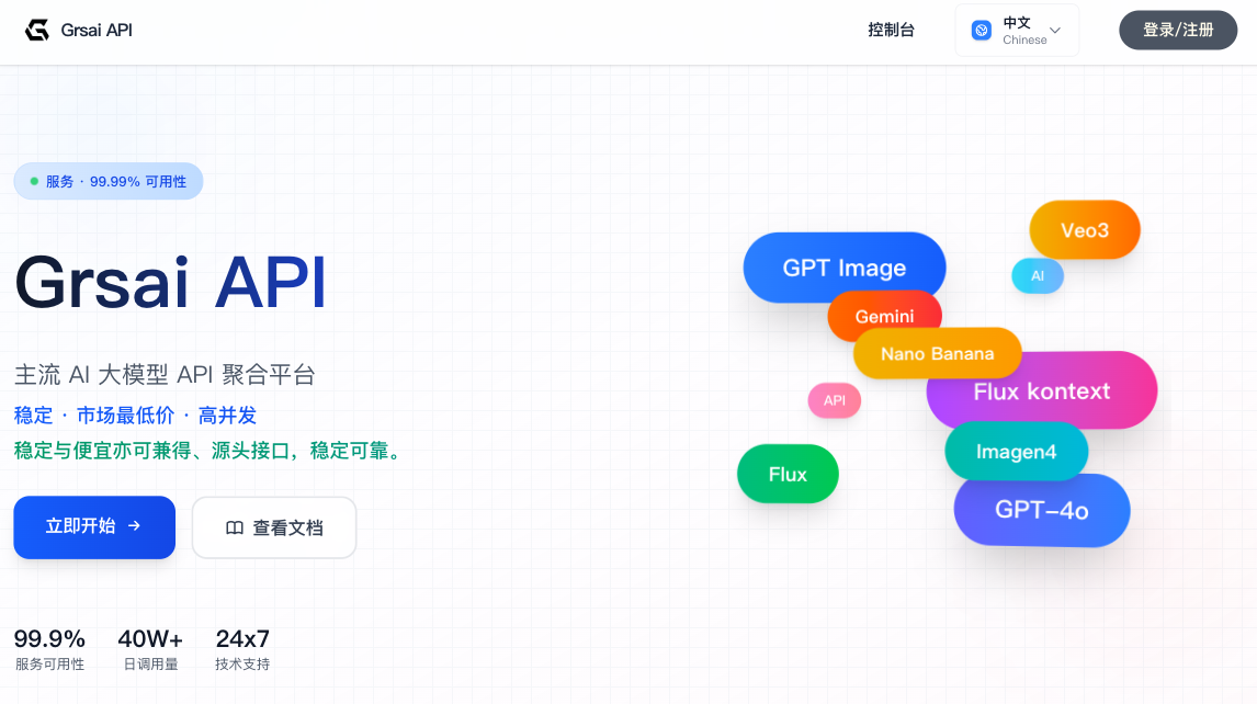 Grsai大模型API源头中转站 - AI导航 - 猫目